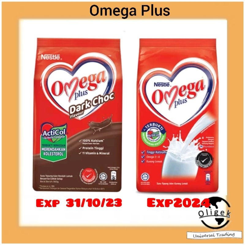 Nestle Omega Plus Milk Original 600g / chocolate flavour 550g (help to reduce cholesterol ...