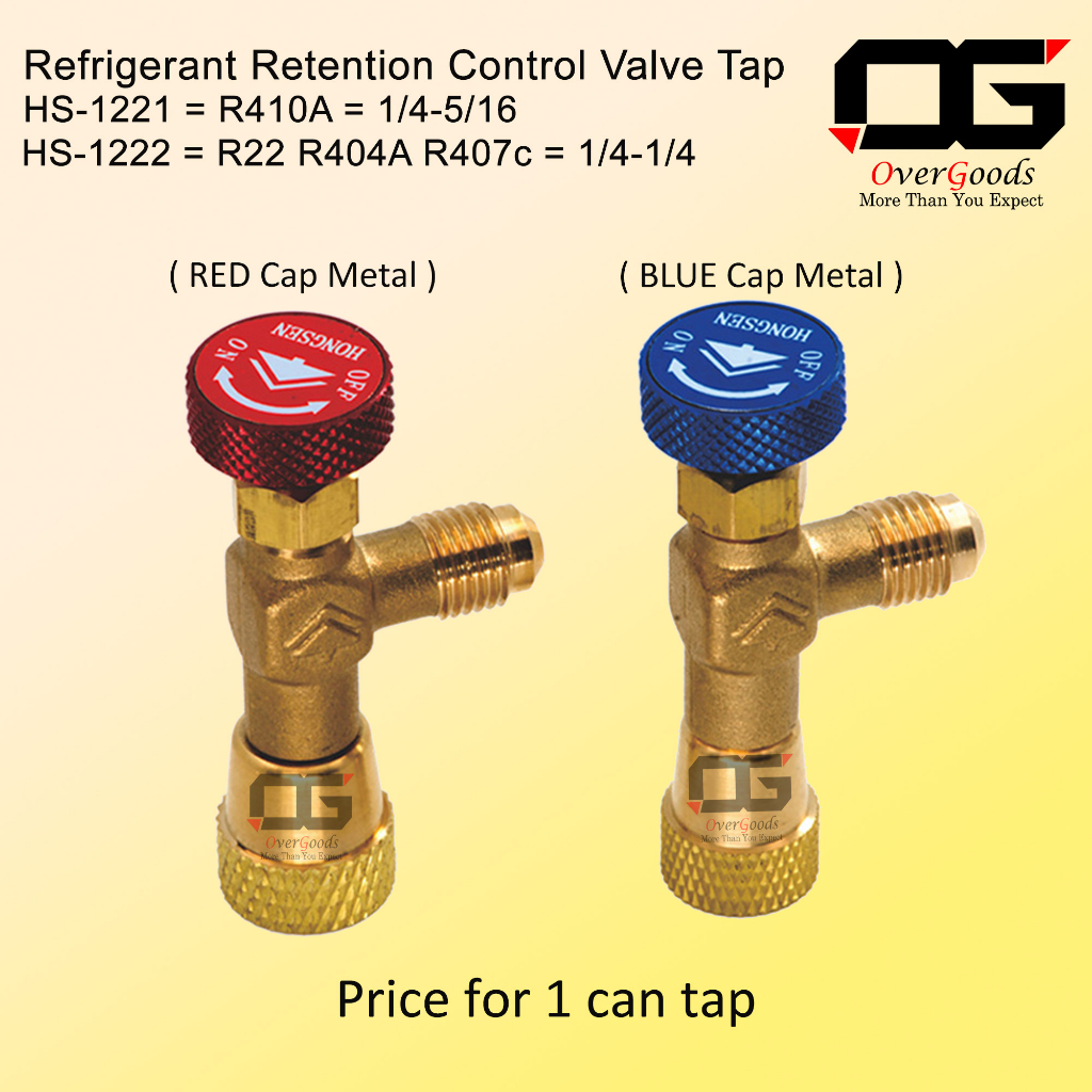 Refrigerant Retention Control Valve Tap HS-1221 / HS-1222 Air Conditioner Aircon & Refrigerator ...