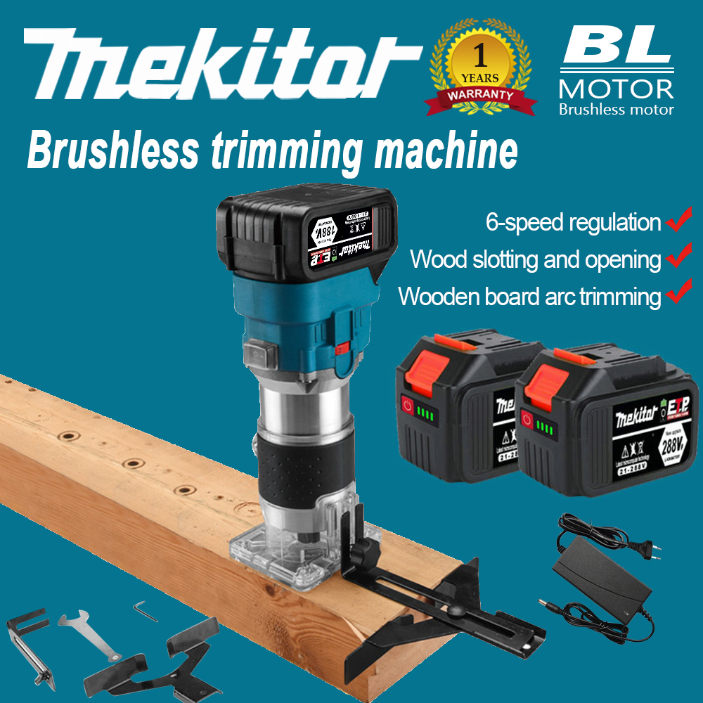 Mekitor router machine wood router trimmer cordless mesin router kayu ...