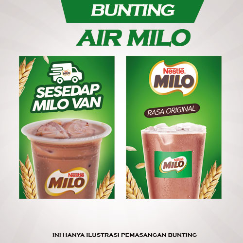 BUNTING BUNTING MILO 2X3 GANTUNG DI KERETA KHEMAH KEDAI | Shopee Malaysia
