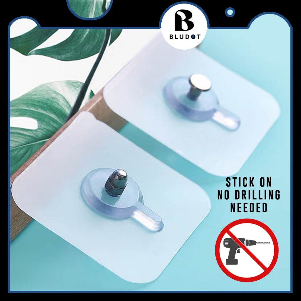 [NO DRILL] Screw Hook Photo Frame Hook Self Adhesive Wall Hook Punch ...