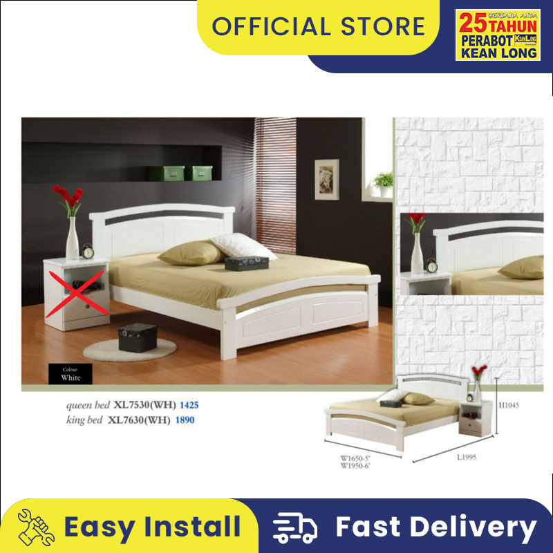 KLSB Queen Wooden Bed/Wooden Bed Frame/Wooden Bed Frame Queen/Katil ...