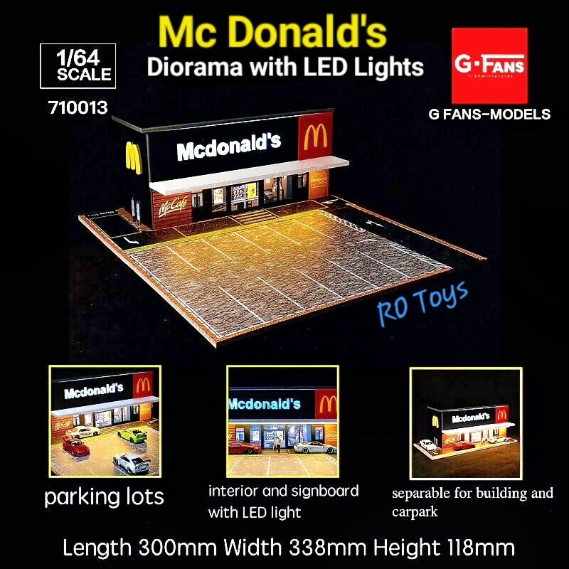 G-Fans Diorama For Scale 1:64 Miniatures with LED lights. 7E Starbucks ...