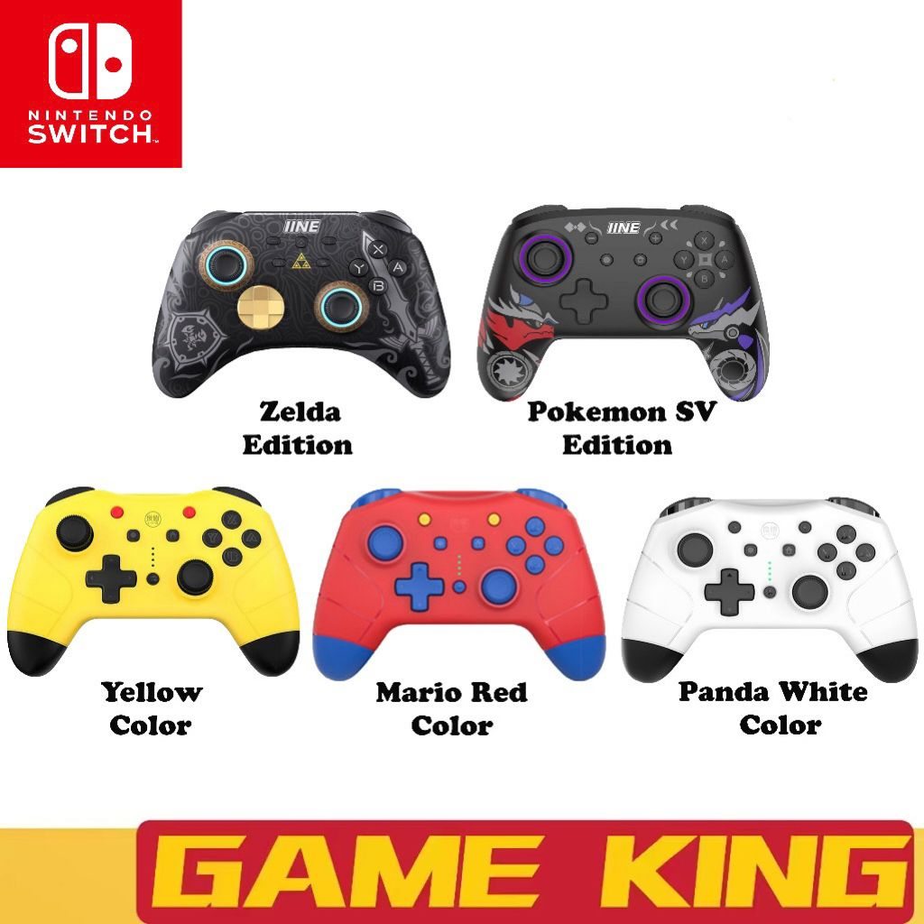IINE Nintendo Switch Wireless Pro Controller Mario Red/Yellow/Panda ...