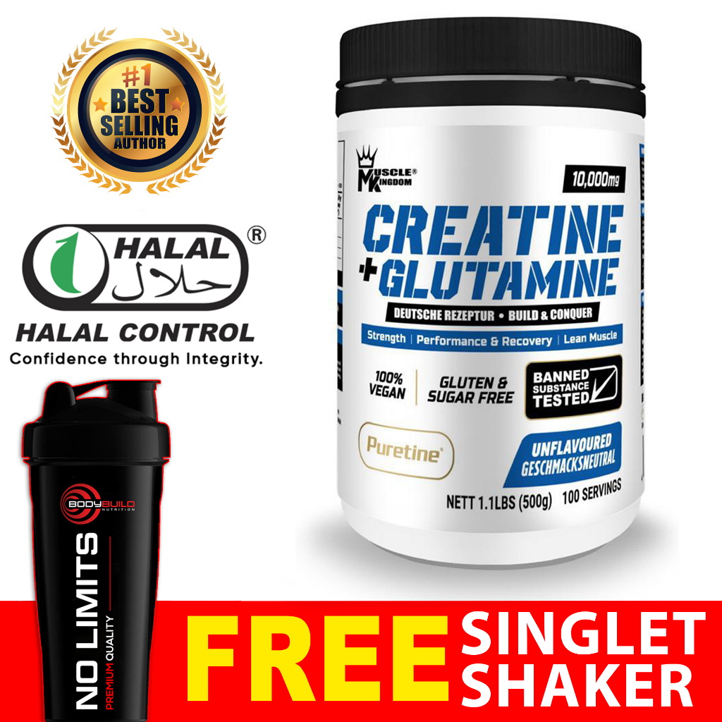 MK Creatine Monohydrate + Glutamine (100 SERVINGS) - Muscle Kingdom ...