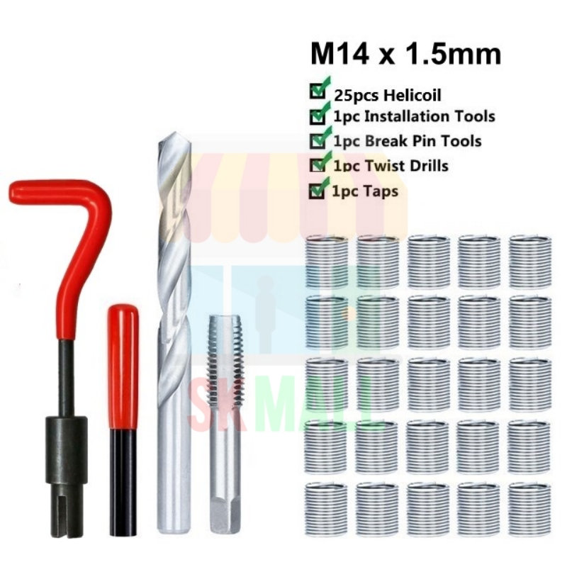 30pcs Thread Repair Insert Tool Kit M5 M6 M8 M10 M12 M14 Restoring ...