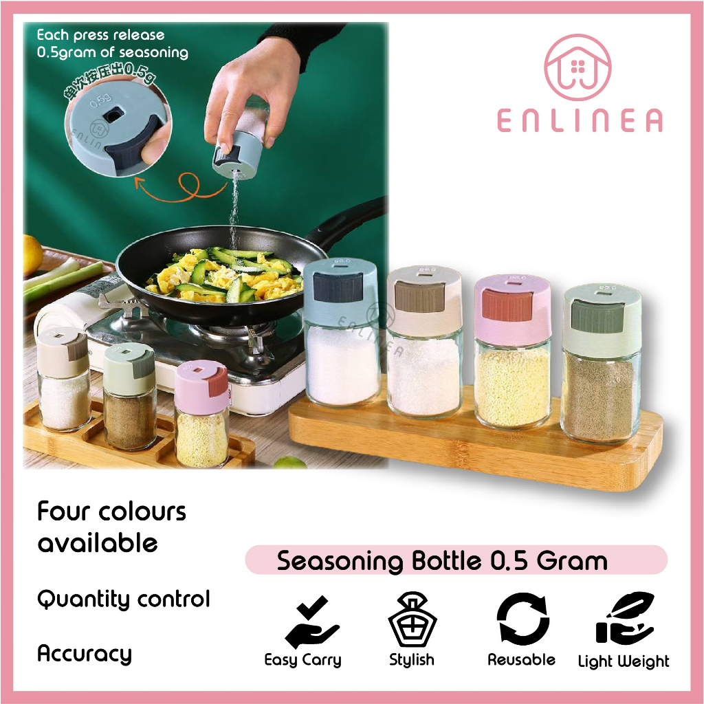READY STOCK 0.5g/180ML Seasoning Bottle Auto Salt Dispenser Salt Press ...