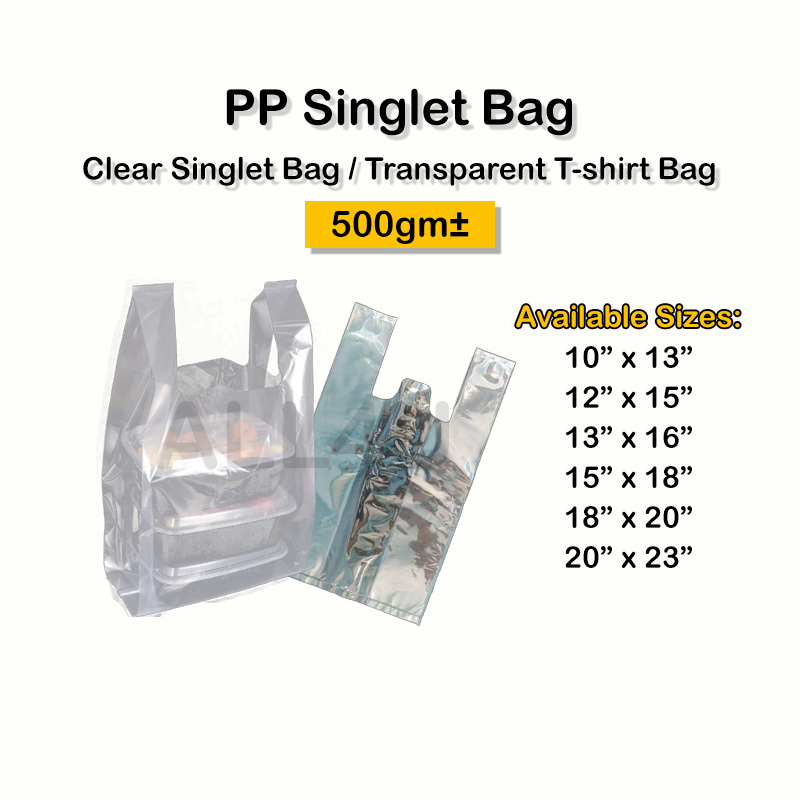 PP Plastic Bag Singlet Transparent Bag 500g Clear Plastic Bag Plastik ...