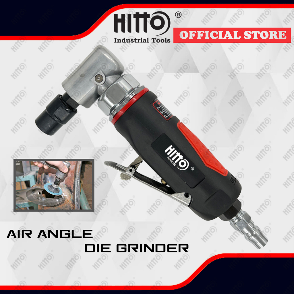 [ HITTO ] 1/4" ( 6MM ) Air Angle Die Grinder HT-7034B ( Made In Taiwan ...