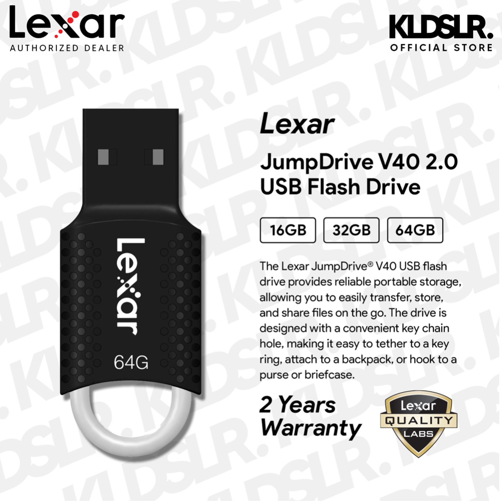 Lexar Jumpdrive Pendrive V40 USB 2.0 USB Flash Drive/ Thumbdrive with Keychain Hole (64GB/32GB ...