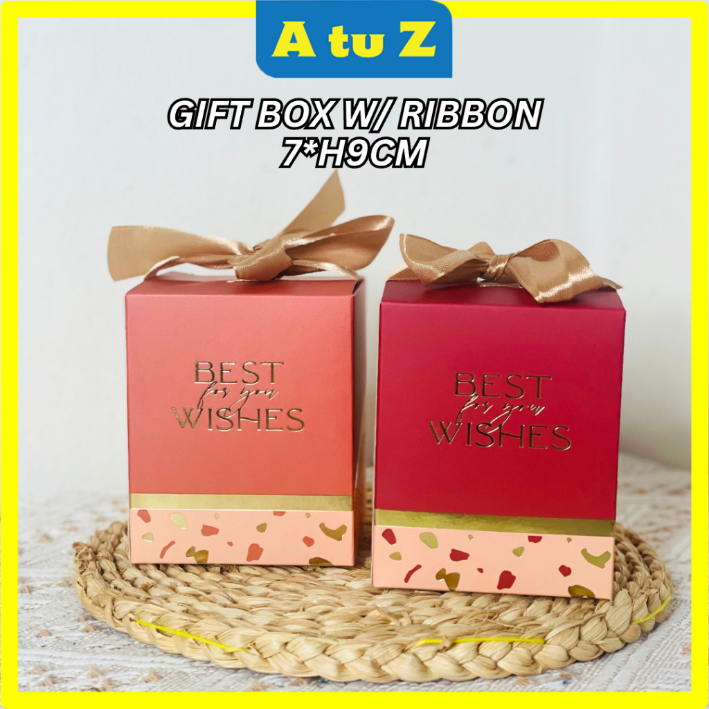 AtuZ 10Pcs Gift Box With Ribbon 7*H9cm BEST FOR YOU WISHES Doorgift ...