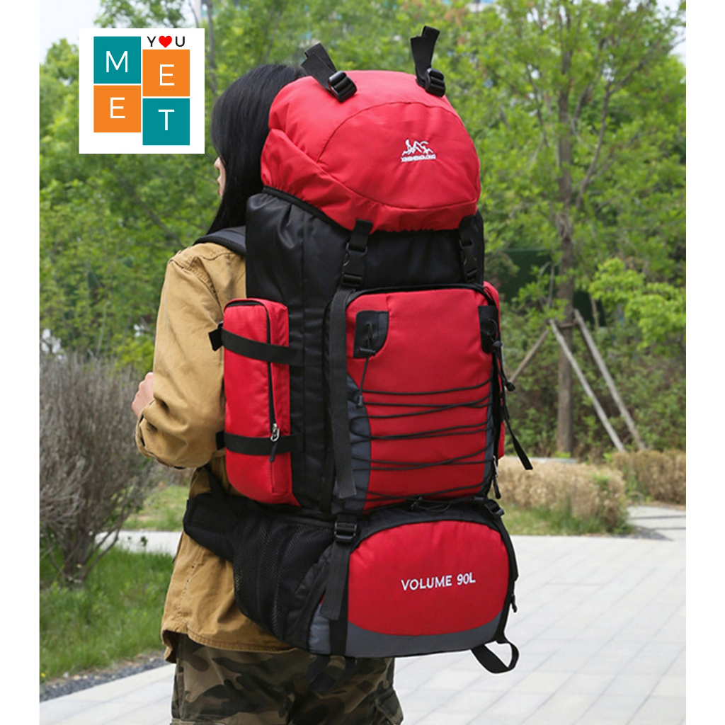 90L Unisex Outdoor Mountaineering Bag Large Capacity Travel Backpack ...