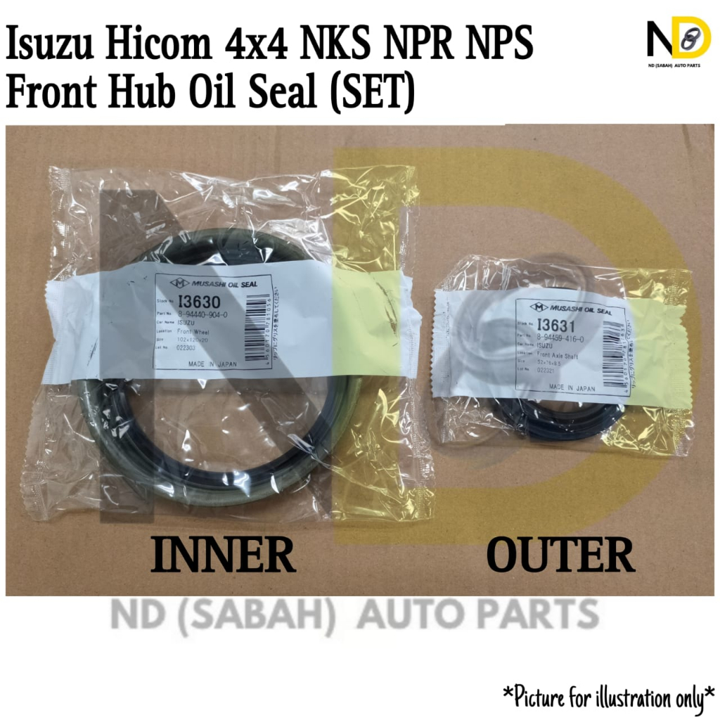 ISUZU HICOM 4X4 NKS NPR NPS FRONT HUB OIL SEAL (INNER & OUTER ) 8-94440 ...