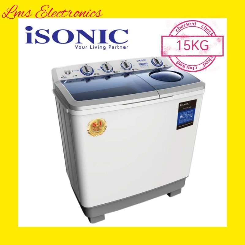ISONIC 15KG SEMI AUTO WASHING MACHINE | Shopee Malaysia