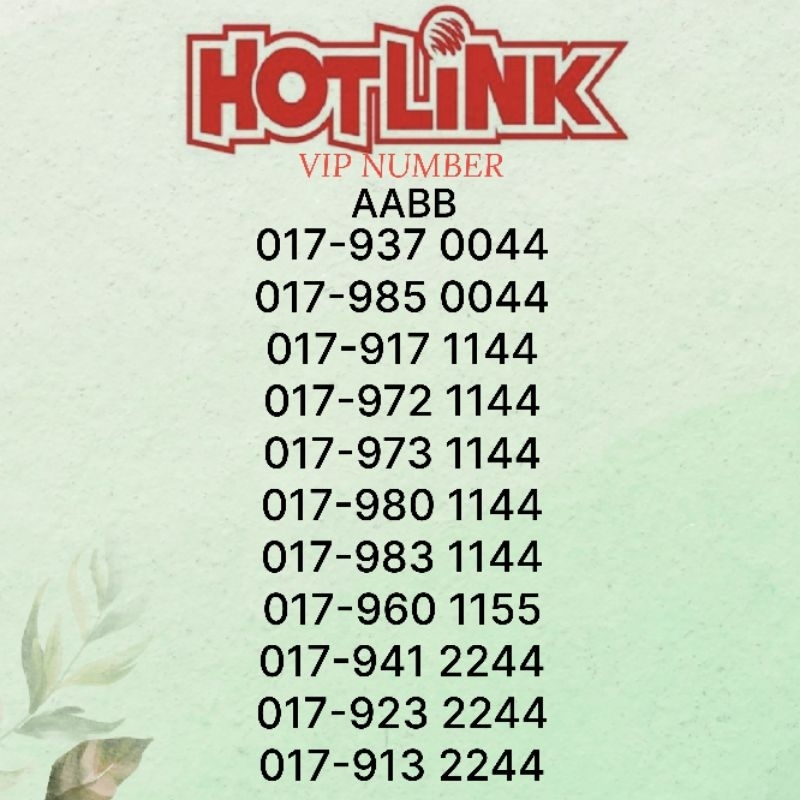 🔥 VIP NUMBER MAXIS 🔥 HOTLINK PRABAYAR | Shopee Malaysia