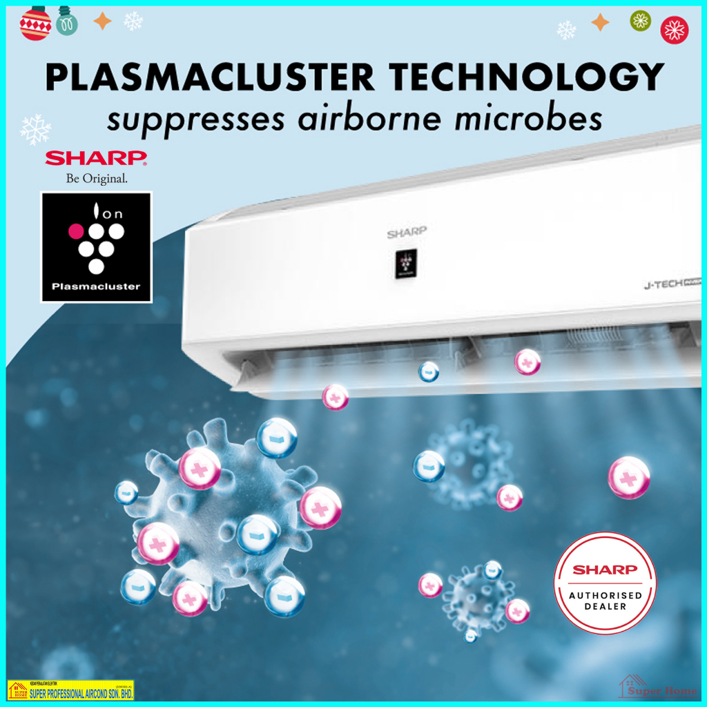 Save4.0 Sharp J-Tech Inverter Air Conditioner (Plasmacluster Ion) 1.0hp ...