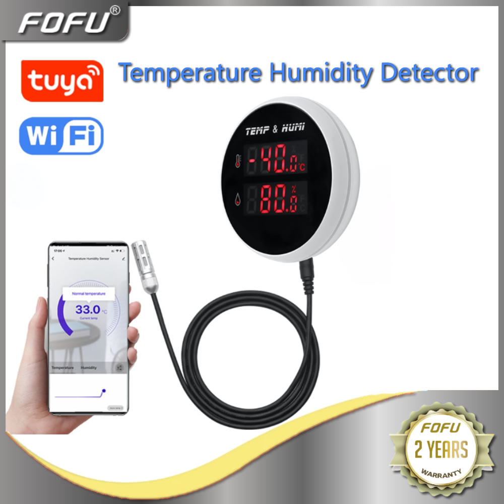 WIFI Tuya Smart Temperature Humidity Alarm Sensor Thermometer ...