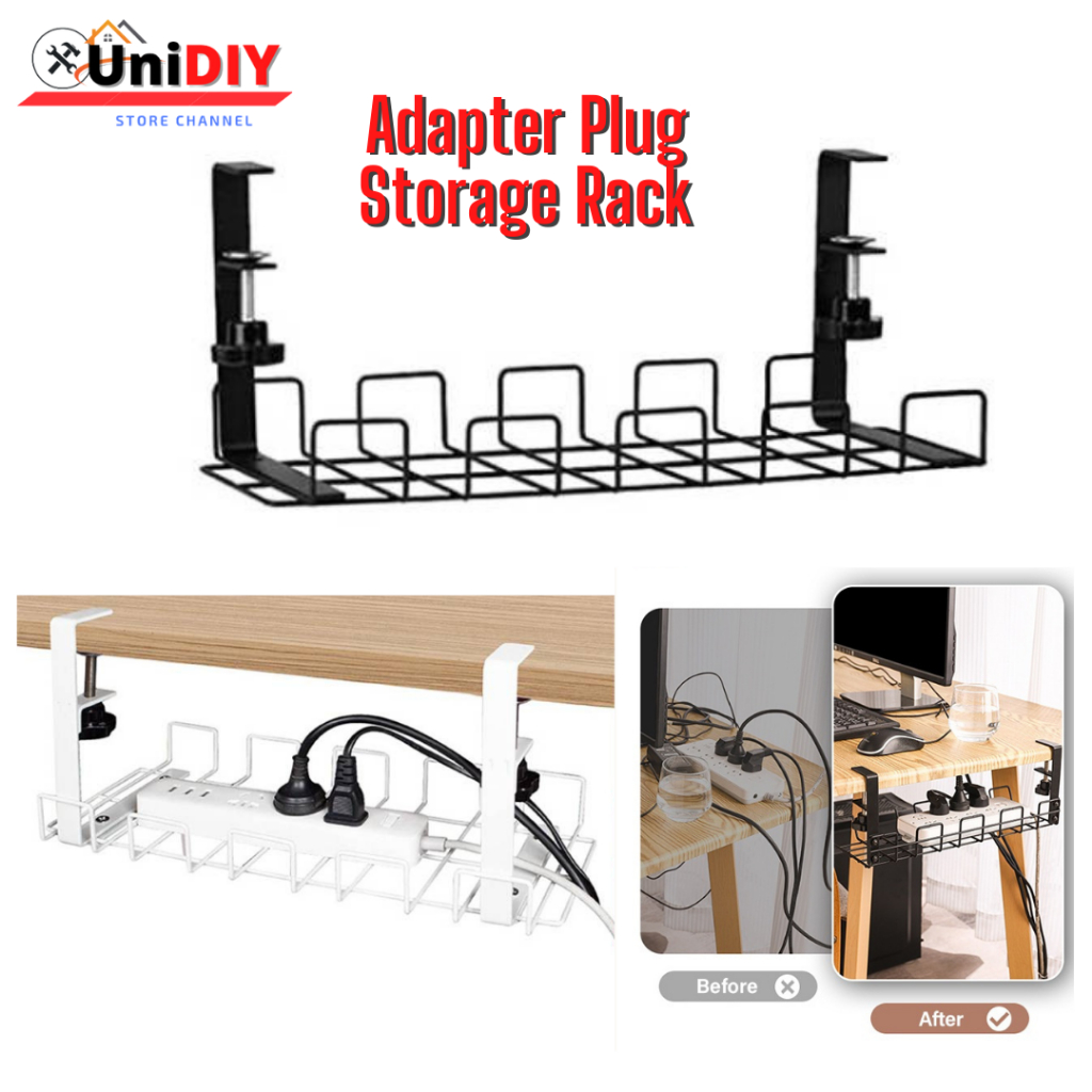 Adapter Plug Storage Rack Table Bottom Plug-In Board Storage Office ...