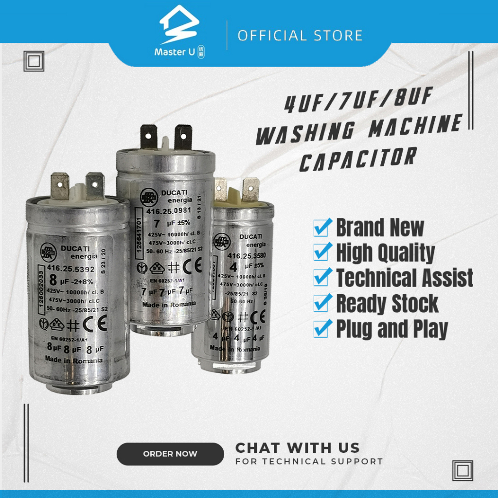 WASHING MACHINE CAPACITOR 4UF/7UF/8UF | Shopee Malaysia