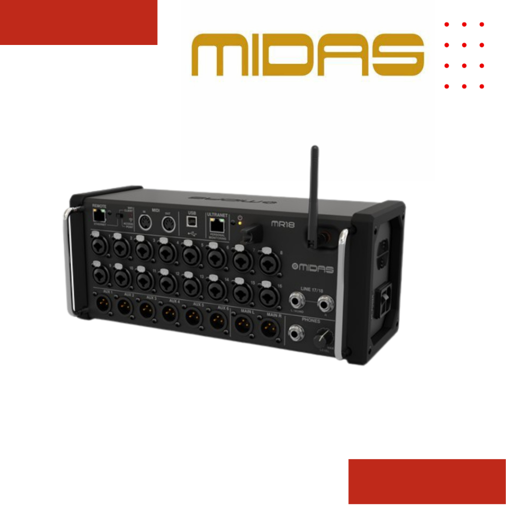 Midas MR-18 18-Input Digital Mixer for iPad/Android Tablets mr18 ...