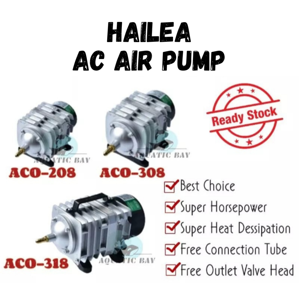 【TOP】 Hailea Aquarium Electromagnetic AC Air Pump Air Compressor High Air Volume Oxygen Pump ACO ...