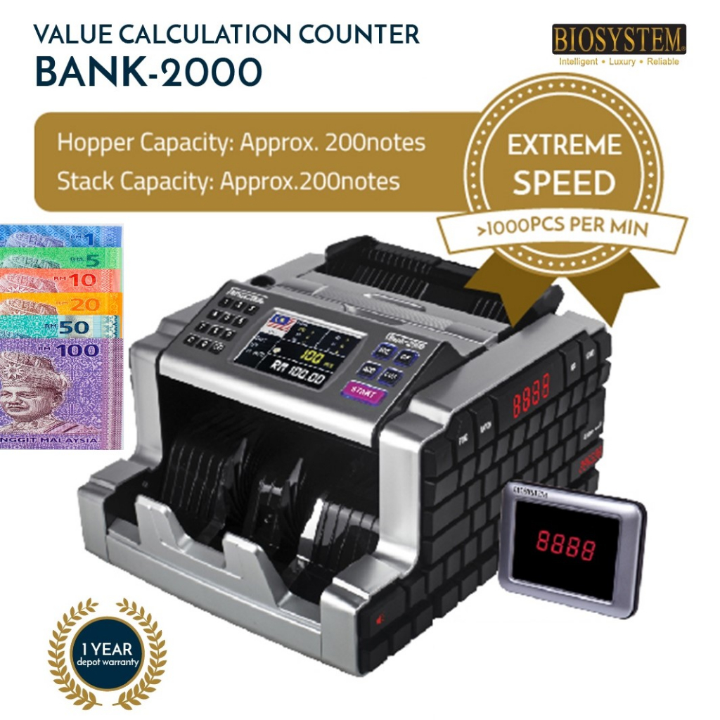 Biosystem Bank-2000 Money Note Counting Machine Bank 2000 Note Counter ...
