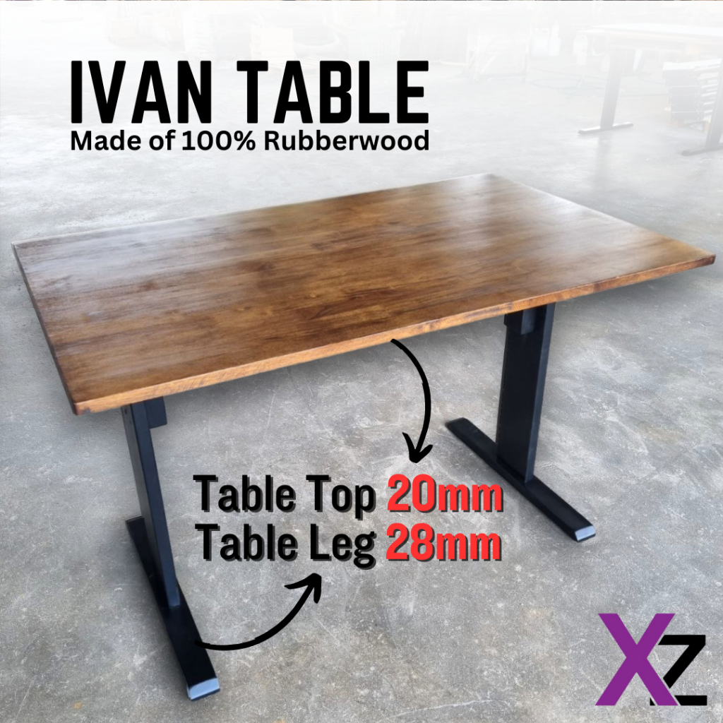 Ivan Table made of 100% Solid Rubberwood Study Table/Working Table ...