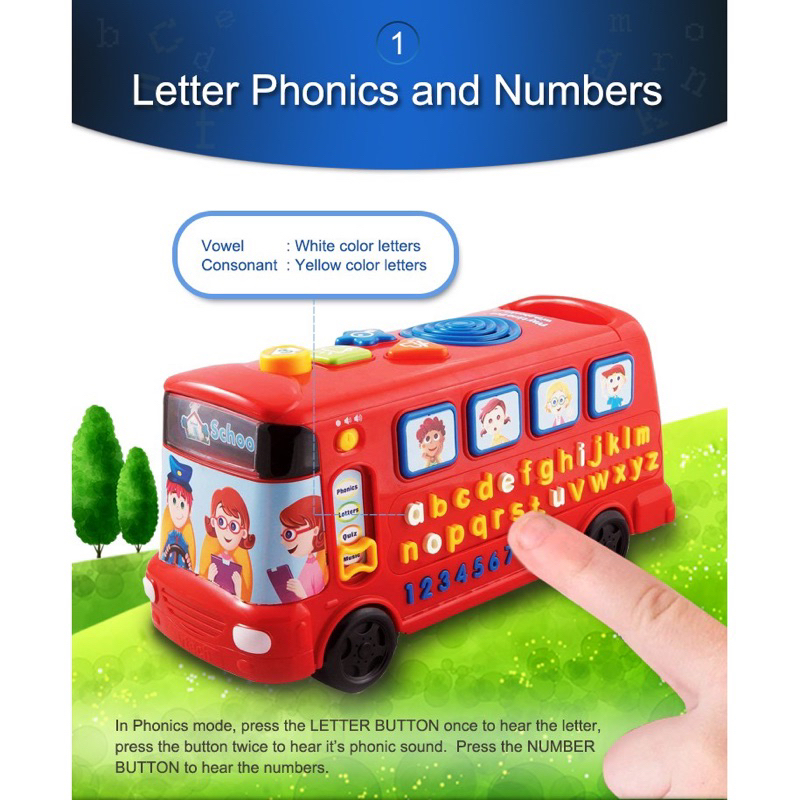 Vtech Playtime Bus English Phonics Electronic Learning Toys Preschool ...