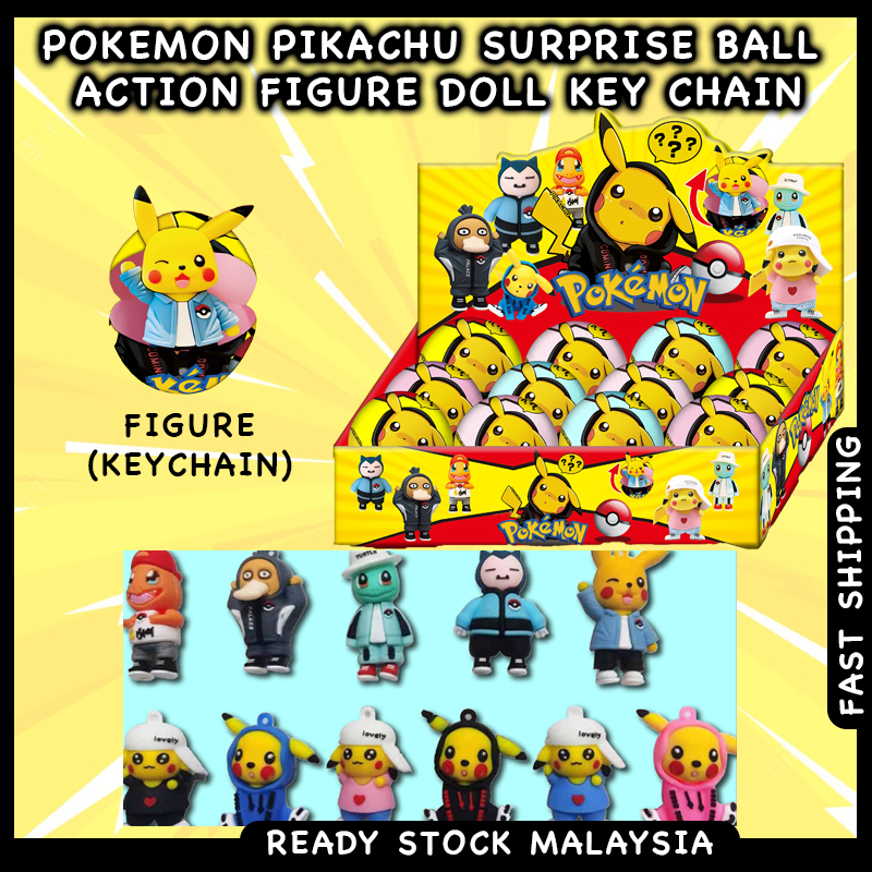 Pokemon Pikachu Ball Action Figure Doll Key Chain Toy Blind Surprise ...