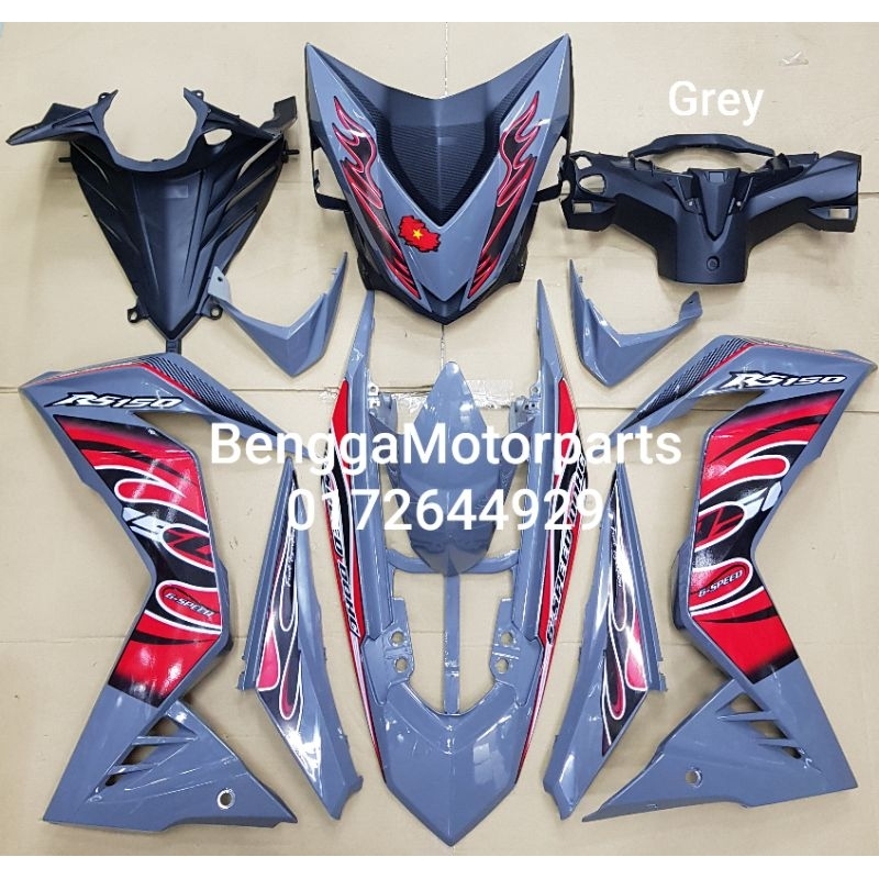 Rs150 Cover Set Custom V1/V2/V3 Grey Api | Shopee Malaysia