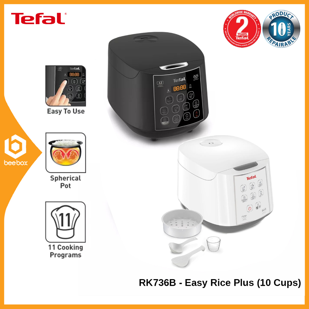 Tefal RK736B / RK7321 Rice Cooker Easy Rice Plus 1.8L 10 Cups (Black ...