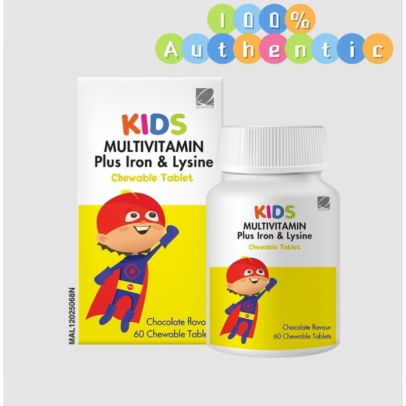 Quantum Kids Multivitamin plus Lysine 60's 🔥 Chewable Tablet | Shopee ...
