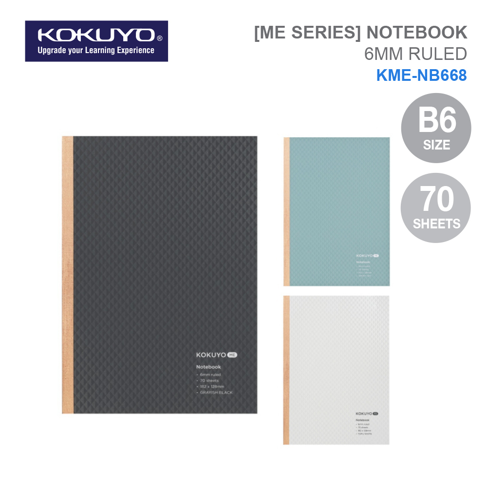 [ME Series] KOKUYO ME Notebook B6 | 6mm Ruled | 70 Sheets KME-NB668 ...