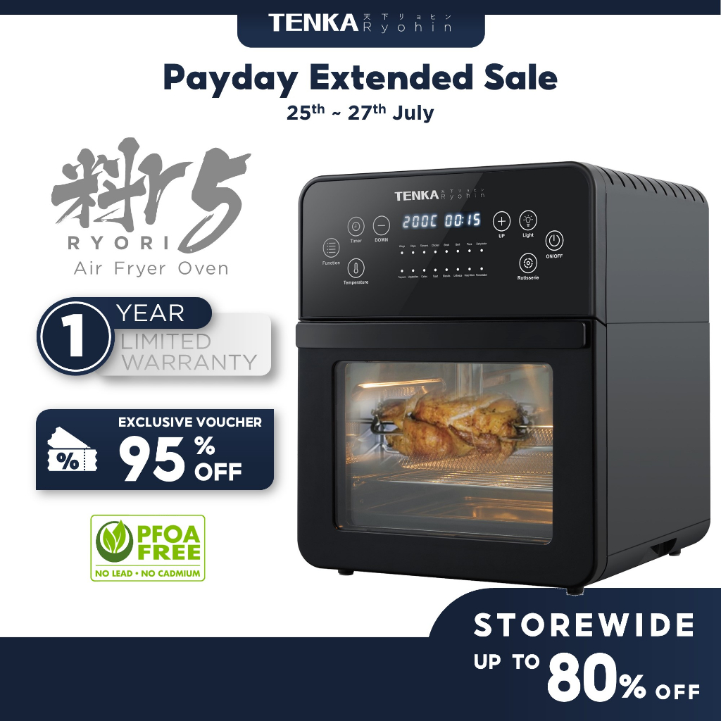 Tenka Ryohin Air Fryer Oven Ryori R5 Large High-Capacity (15L) | Shopee ...