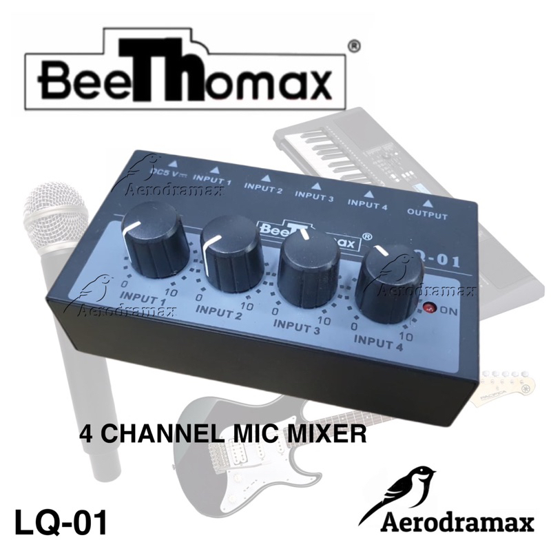 BeeThomax LQ-01 4 CHANNEL MICROPHONE MIXER | Shopee Malaysia