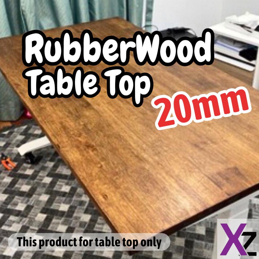 𝗫𝗭 20mm Rubberwood Table Top Solid Wood Papan Kayu Getah Meja Office table Dining table Study ...