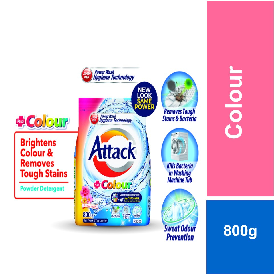 Attack Colour Concentrate Detergent Powder (ATC) (800g) | Shopee Malaysia