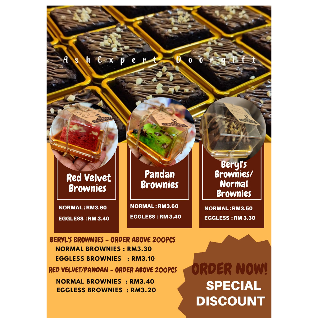 (Size:M)Brownies doorgift/goodies/Birthday goodies/doorgift for wedding ...