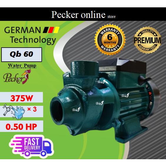 [GERMAN TECHNOLOGY] PECKER QB60 1" x 0.5hp Peripheral Water Pump (6 ...