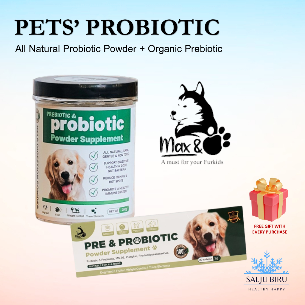 Max & Paw Vitamin Pet Supplement Dog Supplement Probiotic - All Natural ...