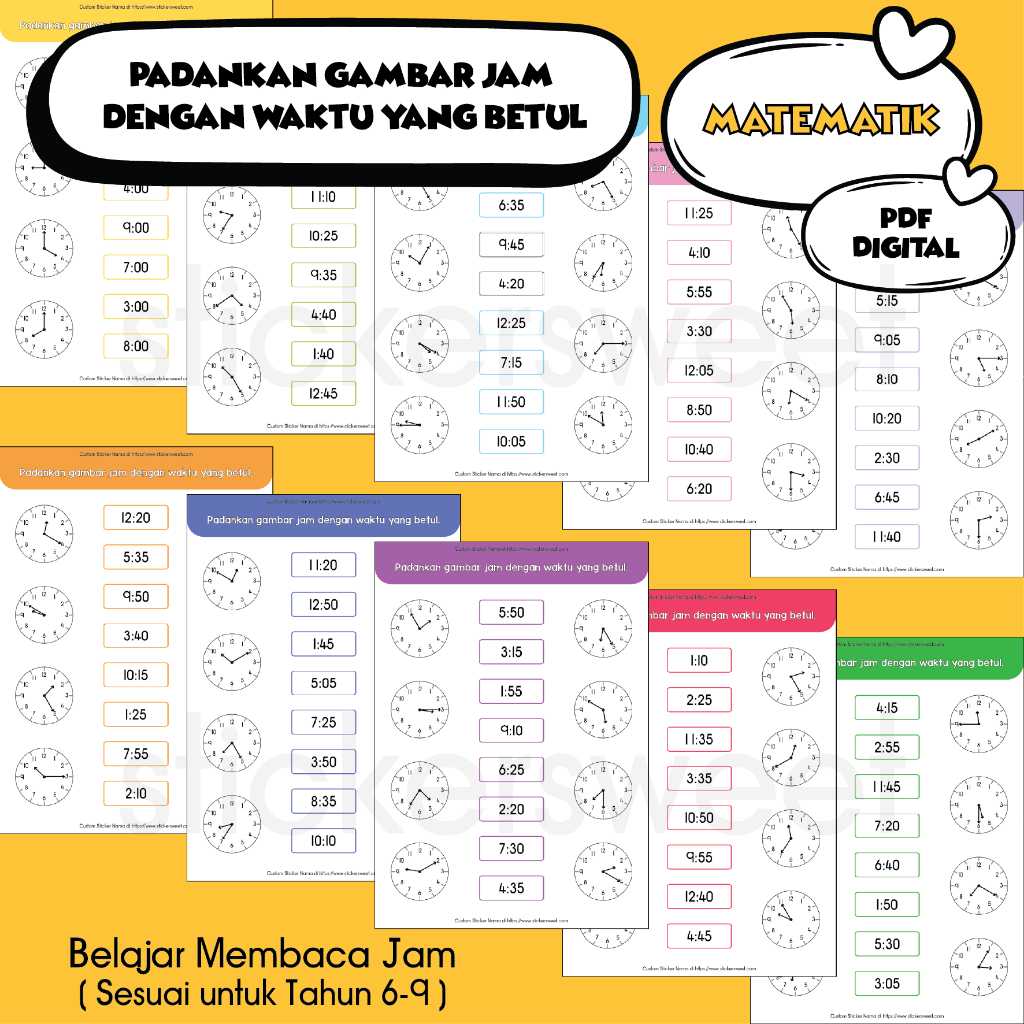 [PDF Softcopy] Jam Belajar Jam Matematik Latihan Tubi Matematik Tahun 2 Math BBM Sifir Bundar ...