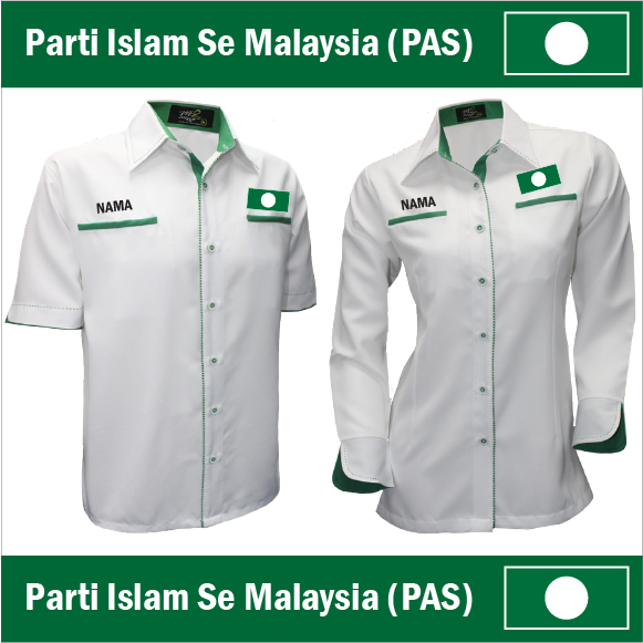 PAS White Baju Kemeja Korporat Parti Islam Se Malaysia PAS Corporate Uniform | Shopee Malaysia