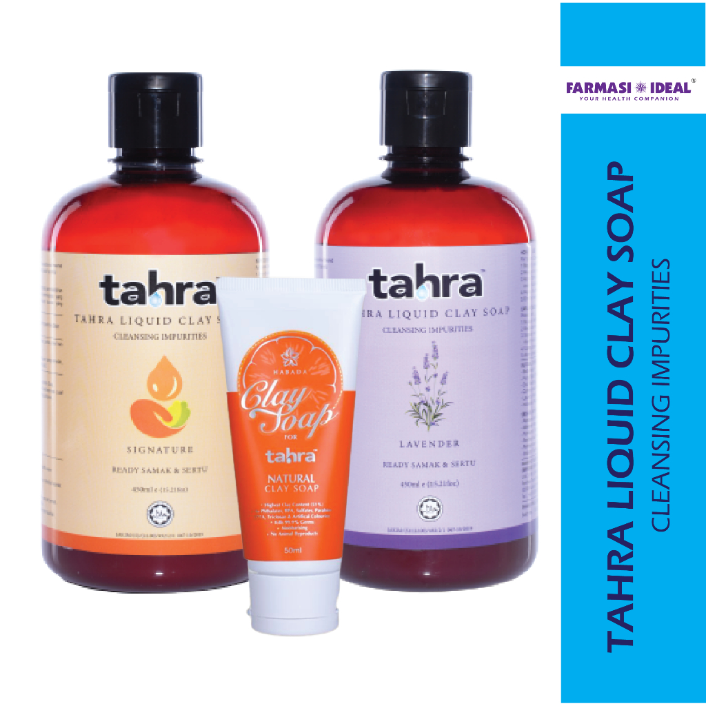 [NEW PACKAGING] TAHRA LIQUID CLAY SOAP - Sabun Samak & Sertu | Shopee ...