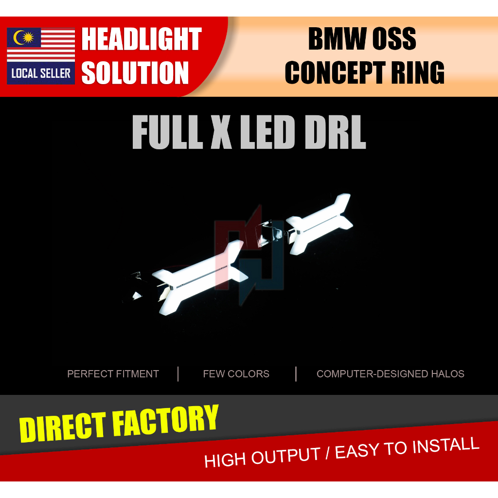 BMW X RINGS / FULL X / HALF X / LED RINGS / DRL | Shopee Malaysia