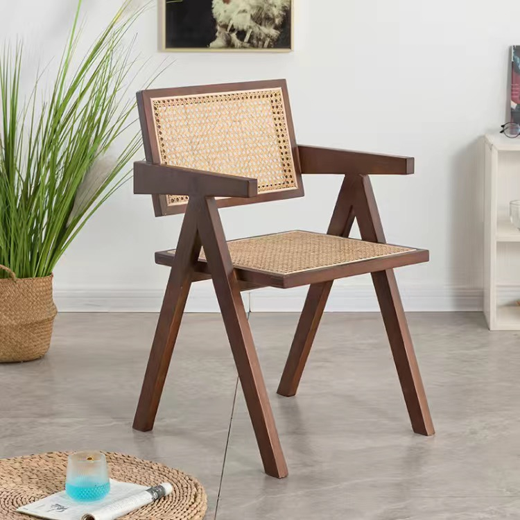 Kerusi Rotan 2PCS Kerusi Makan Kerusi Berlengan Kerusi Kayu Pepejal ...