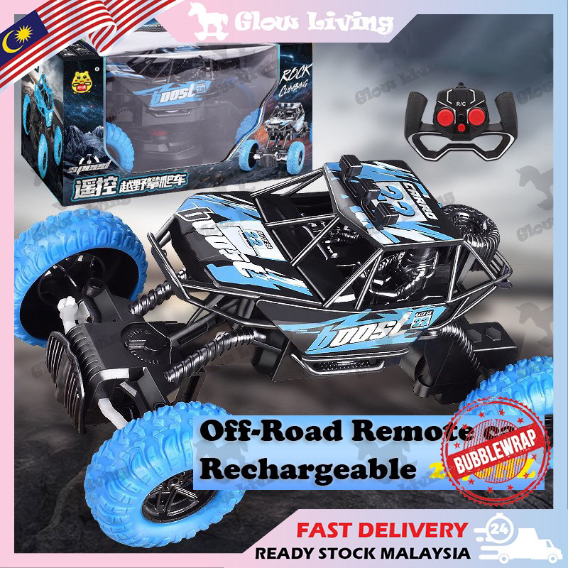 Rechargeable LED Remote Control Monster Truck 4x4 Kereta Off-Road Rock ...