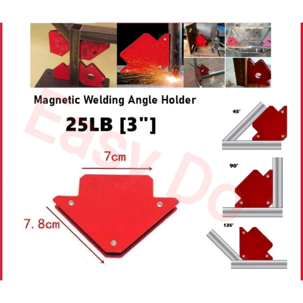 25LB 3" Triangle Magnetic Welding Angle Holder Corner Arrow Support ...