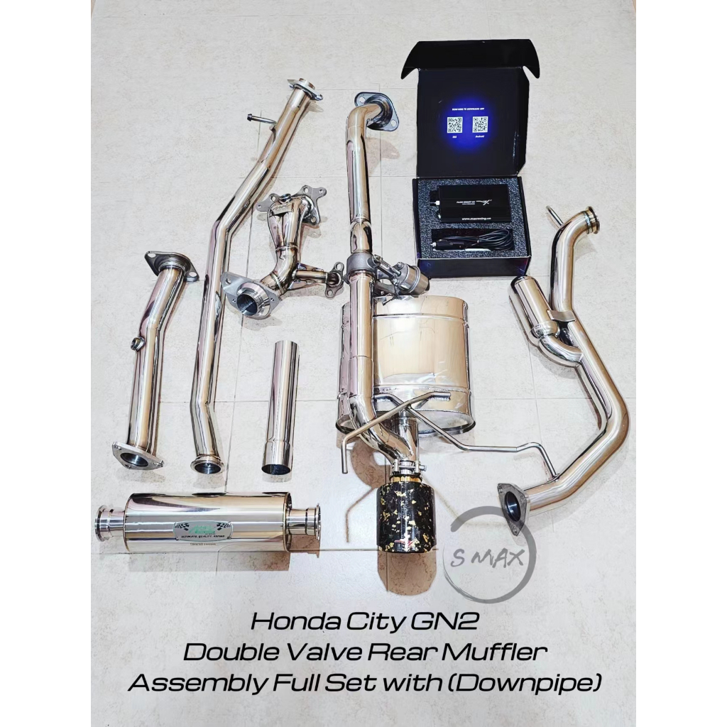 Max Racing GN2/5 Double Valve Rear Muffler Assembly & Center Pipe ...