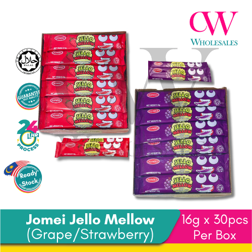 Jomei Jello Mellow Strawberry Grape Flavoured Jelly Marshmallow 30pcs ...