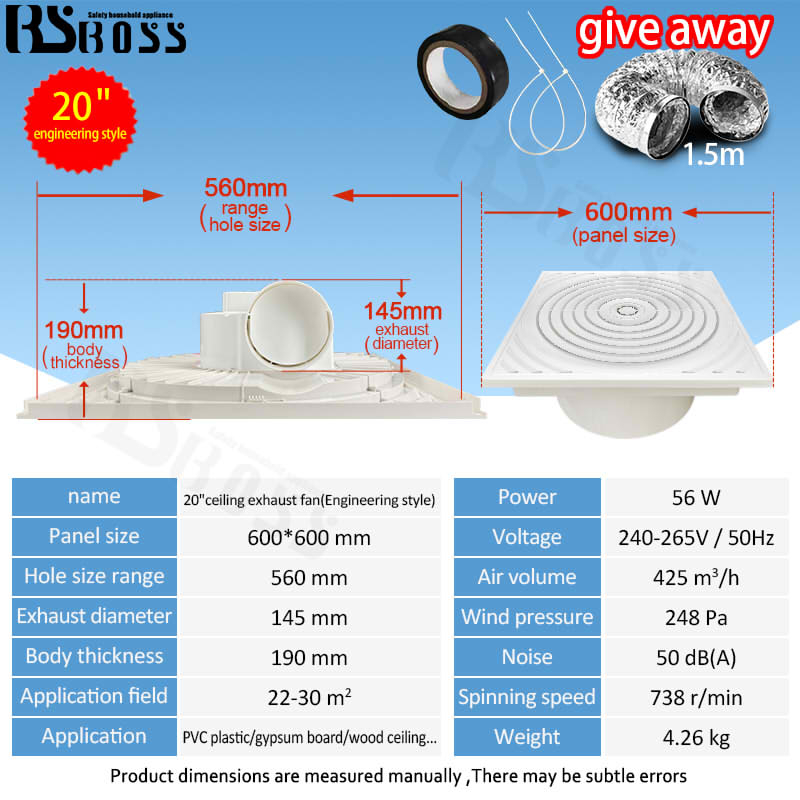 BSBOSS Ceiling Fan Recessed Mounted Surface 360 Degree Circulating Air ...